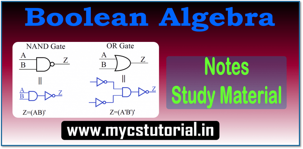 Boolean Logics Notes My CS Tutorial