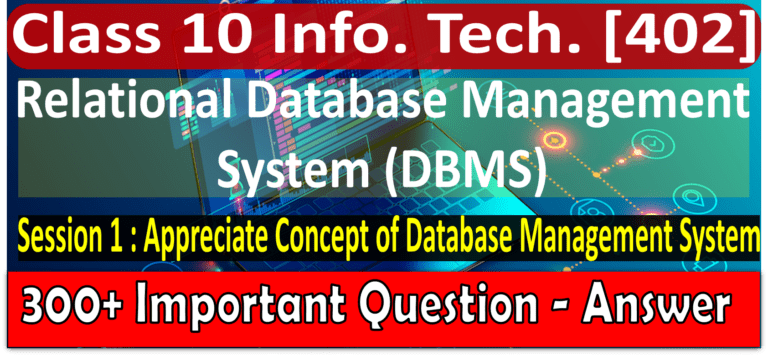 Class 10 Information Technology code 402 MCQs Question Answer Notes ...
