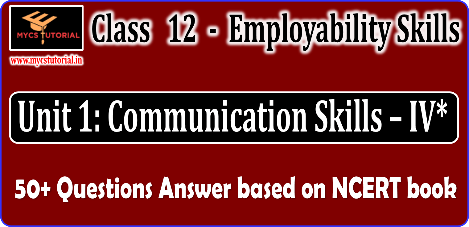 CBSE Skill Education Class 12 Employability Skills Unit-wise Questions ...