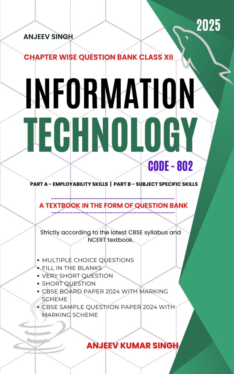 CBSE Class 12 Information Technology Code 802 Chapter wise Question ...